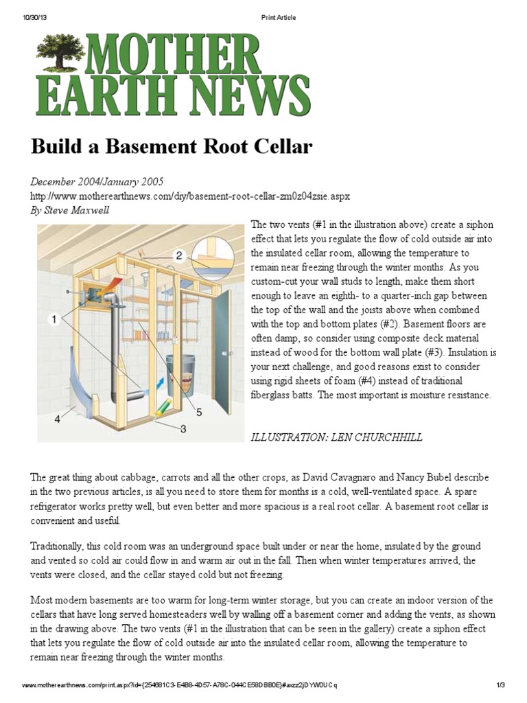 Build A Basement Root Cellar | PDF | Basement | Thermal Insulation