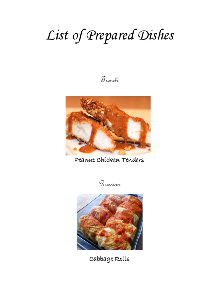 List of Prepared Dishes | PDF