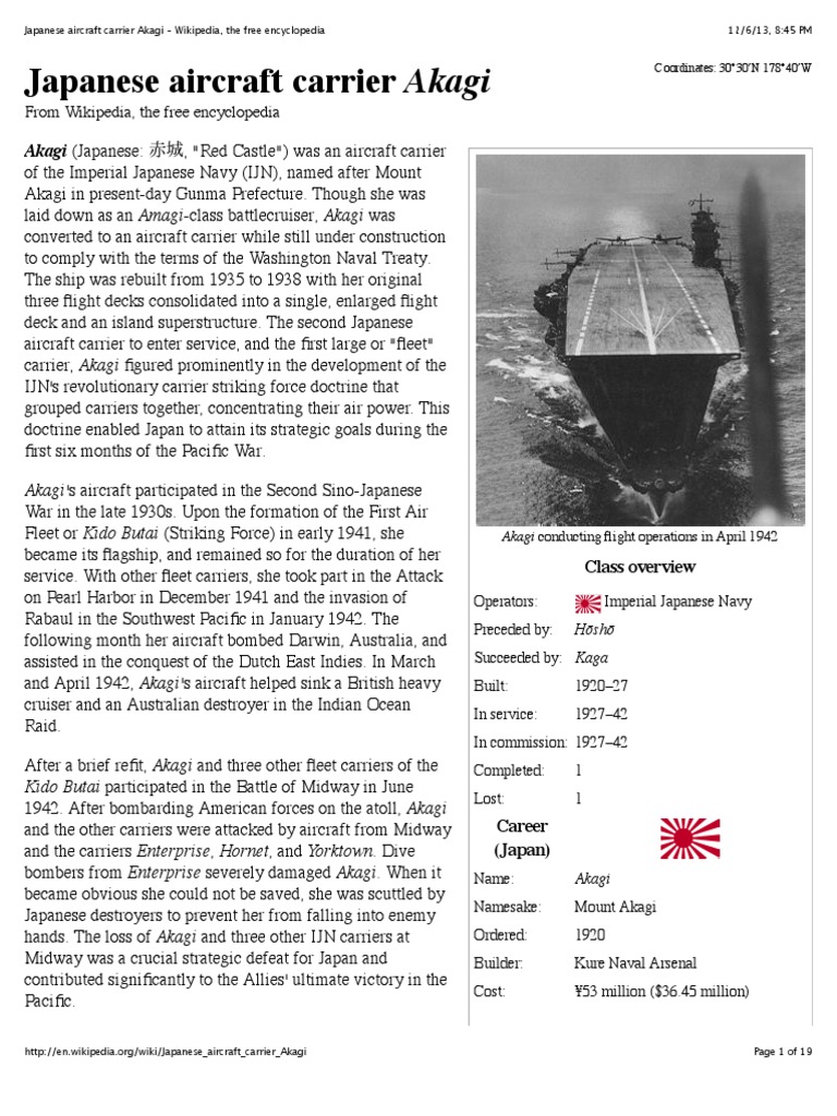 Akagi | PDF | Battle Of Midway | Military Technology