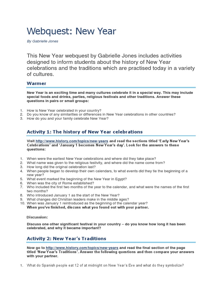 Scottish New Year Celebrations Webquest | PDF | Festival | Observances