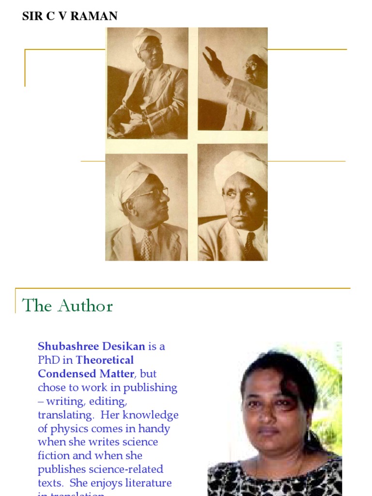 Sir C V Raman - Life and Achievements | PDF | Axiom | Light