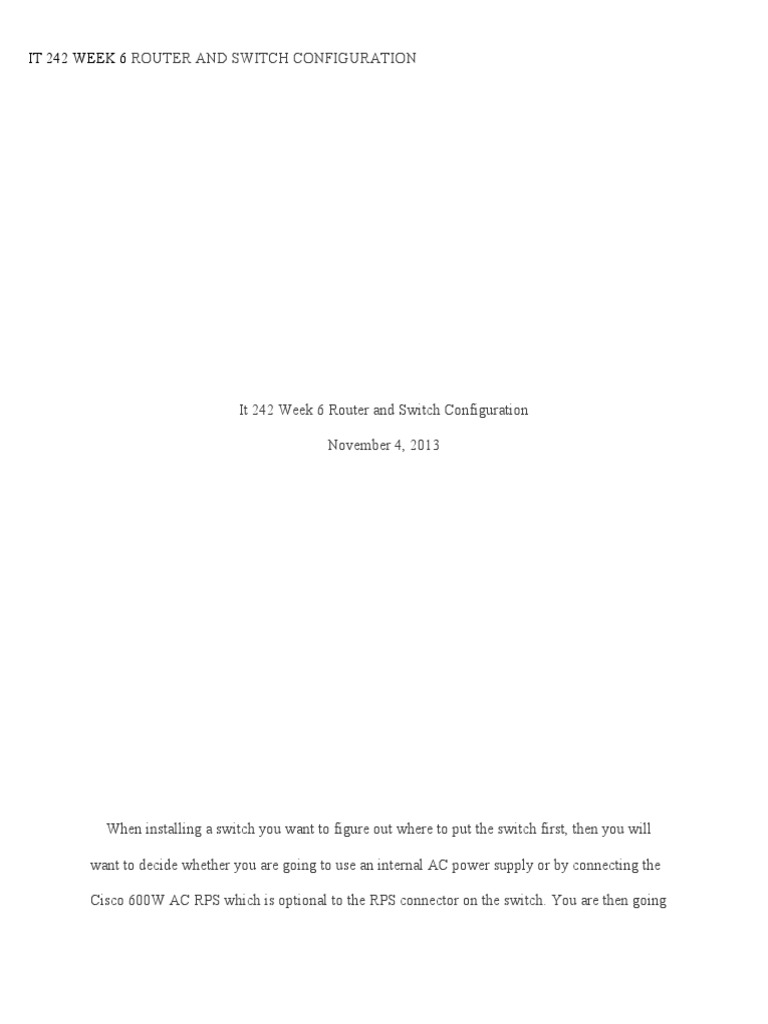 Router and Switch Setup Guide | PDF | Network Switch | Router (Computing)