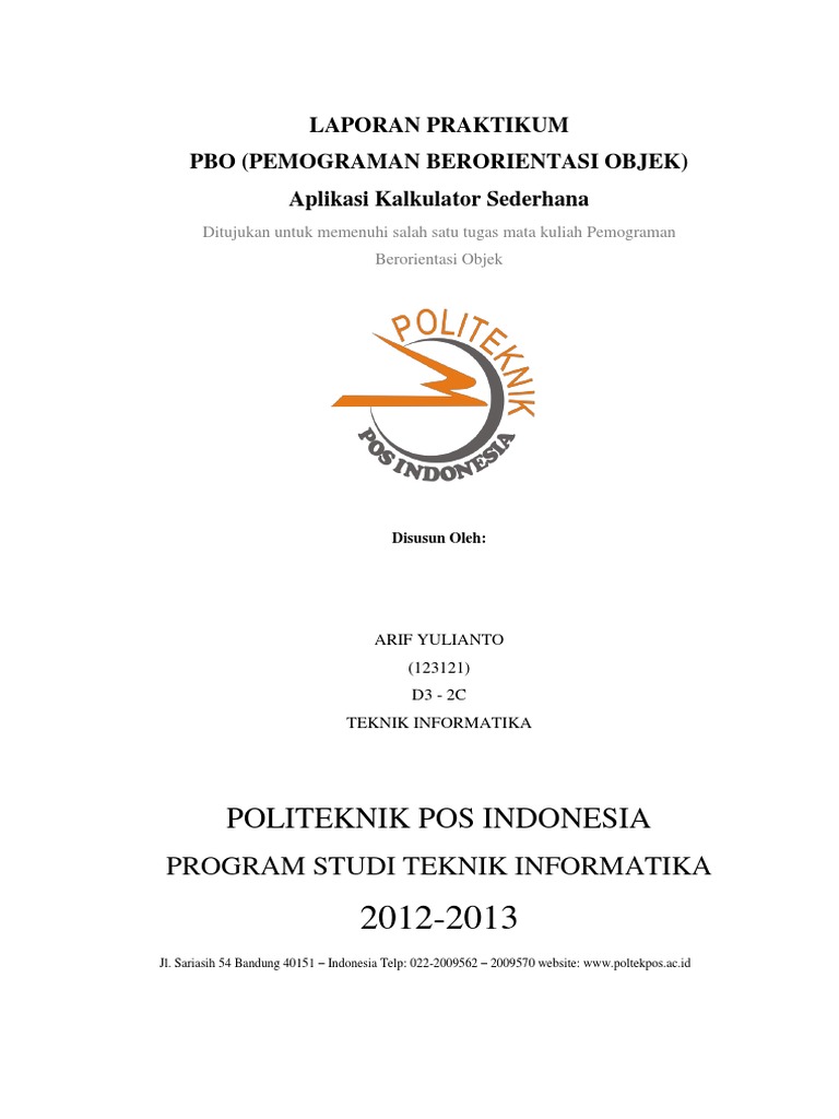 Kalkulator Sederhana dengan OOP | PDF | Komputer