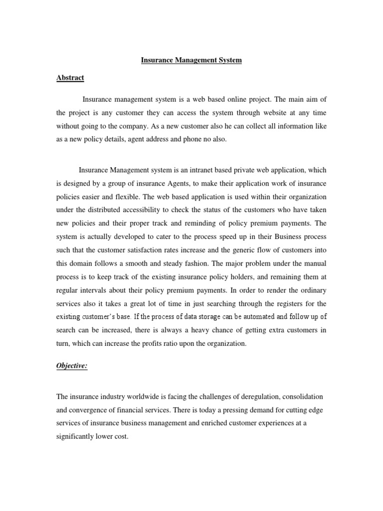 Insurance Management System | PDF | Insurance | Business Process