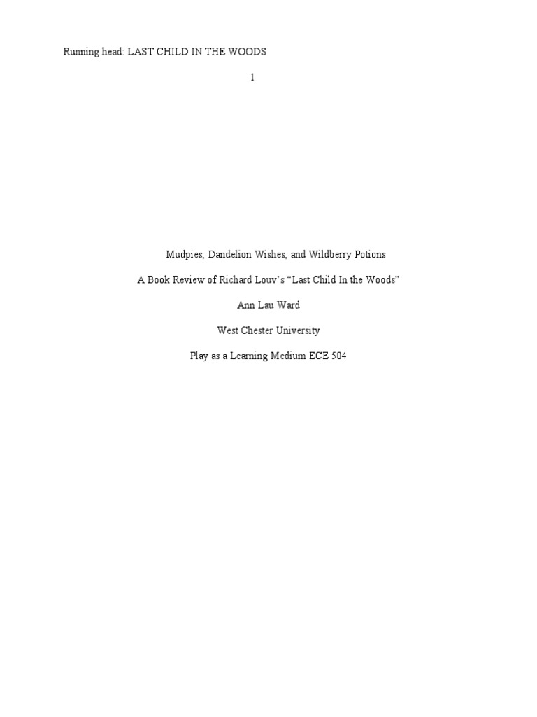 Final Last Child in The Woods Book Report | PDF | Self-Improvement