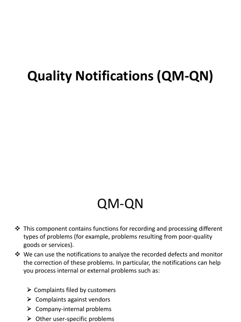 Quality Notifications (QM-QN) by Mukesh | PDF | Business Process | Sales