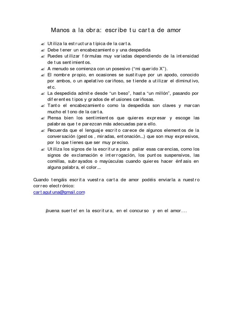 Cómo Escribir una Carta de Amor | PDF | Artes del Lenguaje y Comunicación