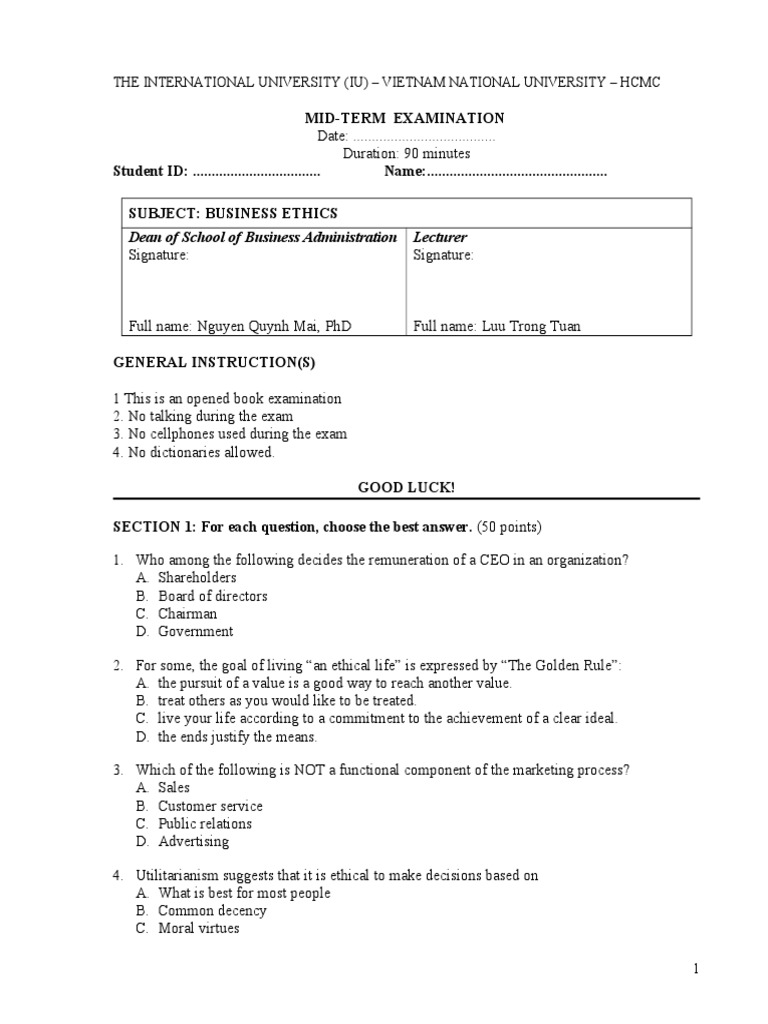 Final Exam | PDF | Morality | Value (Ethics)