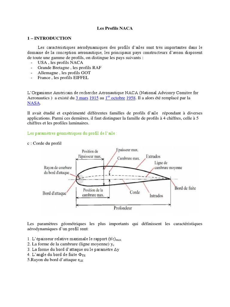 Profils NACA L3.docx | Profil (aérodynamique) | Dynamique (Mécanique)