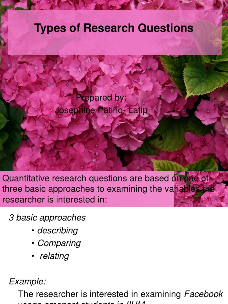 Types of Research Questions | PDF | Facebook | Intelligence Quotient