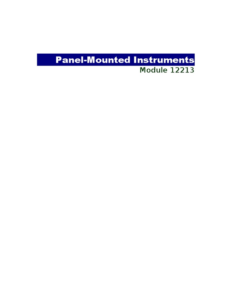 Panel-Mounted Instrument Installation Guide | PDF | Nature