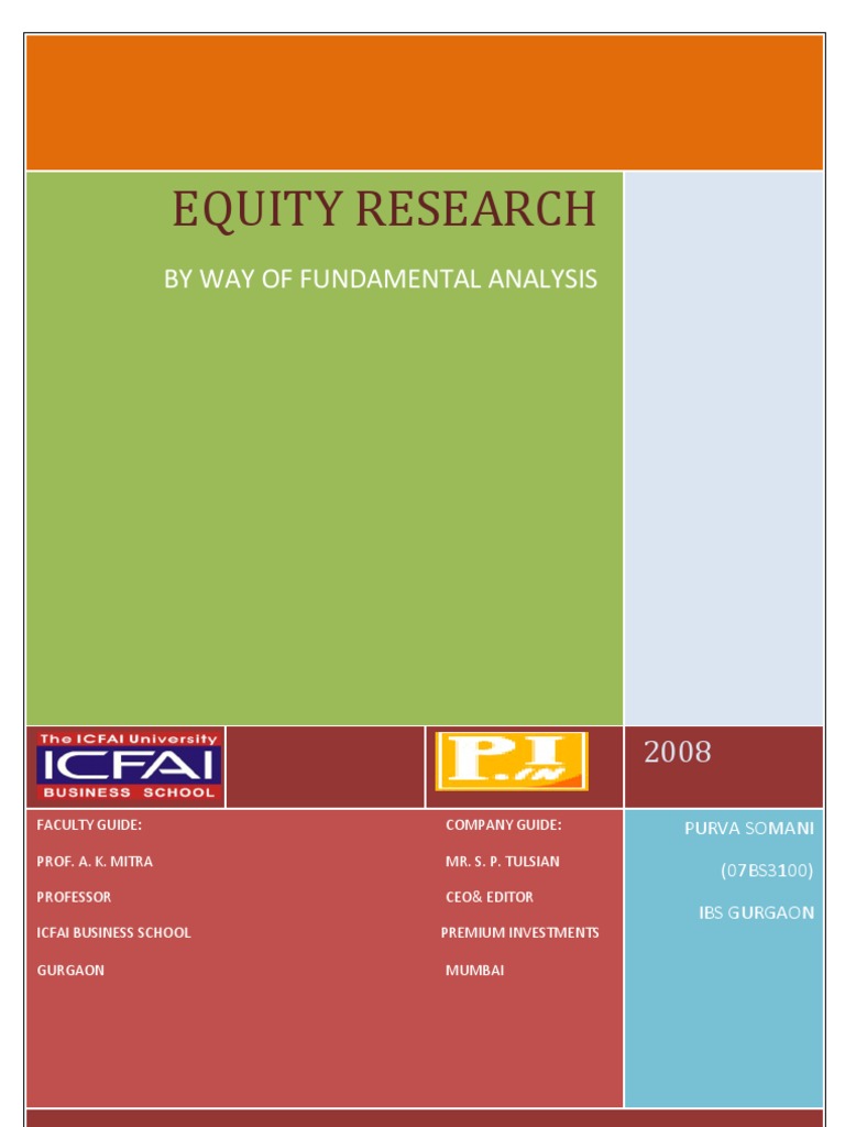 Equity Research Report (1) . | Download Free PDF | Return On Equity ...