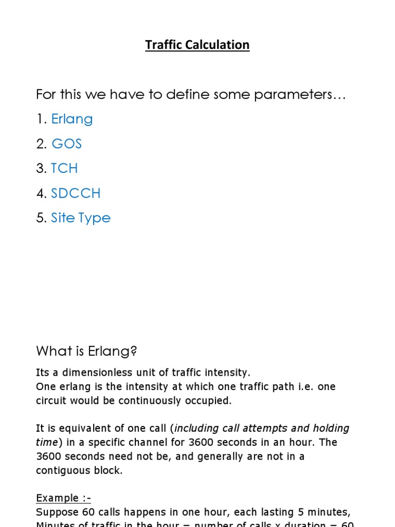 Traffic Calculation | PDF | Telecommunications | Data Transmission