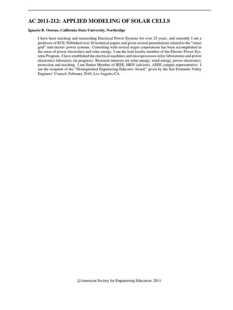 Modeling of PV Using PSpice and Matlab Fv8x | PDF | Thin Film Solar Cell | Photovoltaics