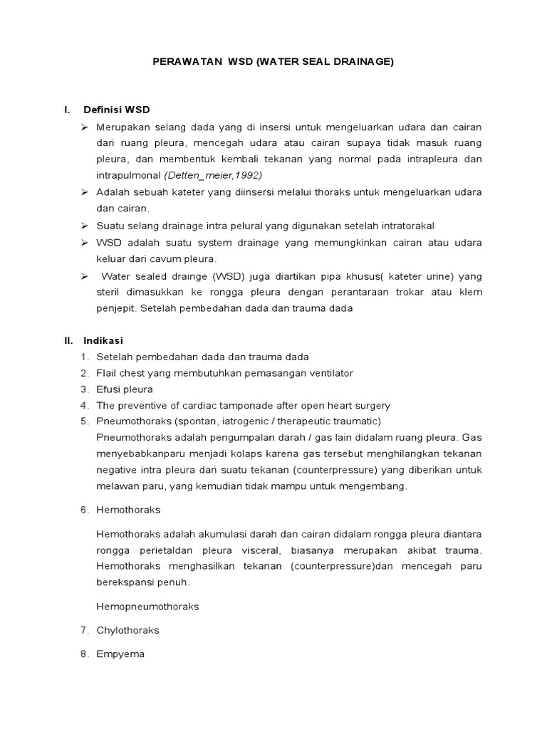 SOP Perawatan WSD | PDF