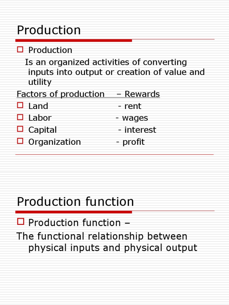 Product and Cost | Production Function | Business Economics | Free 30 ...