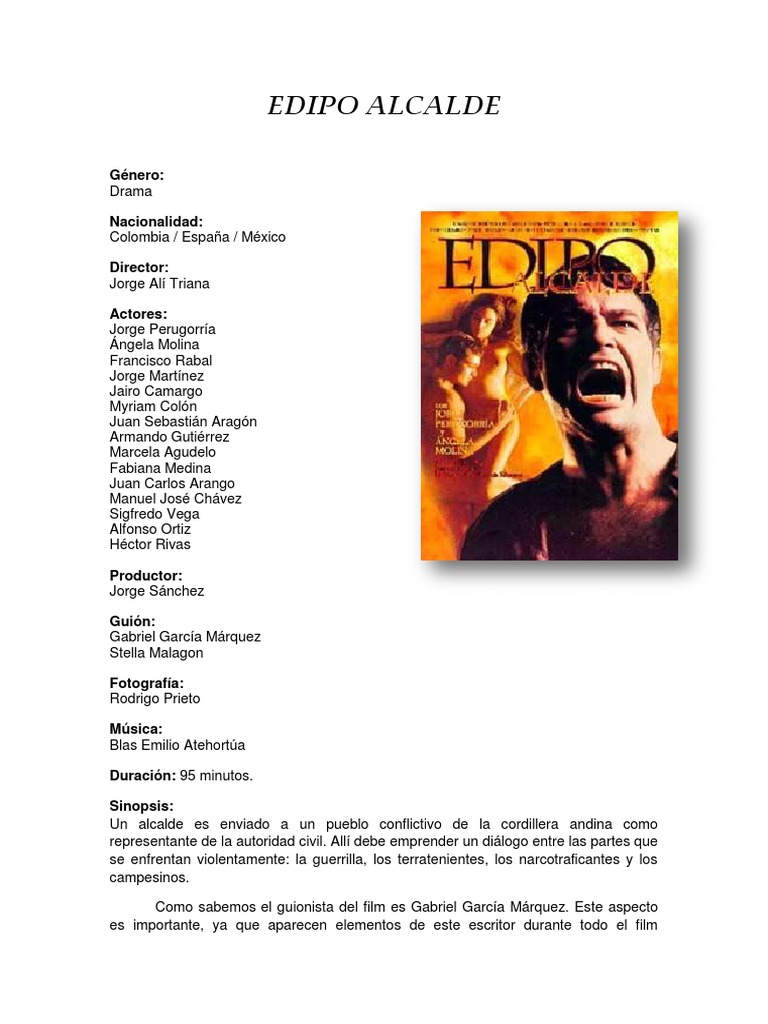 Edipo Alcalde: Drama de García Márquez | PDF | Edipo | Gabriel García ...