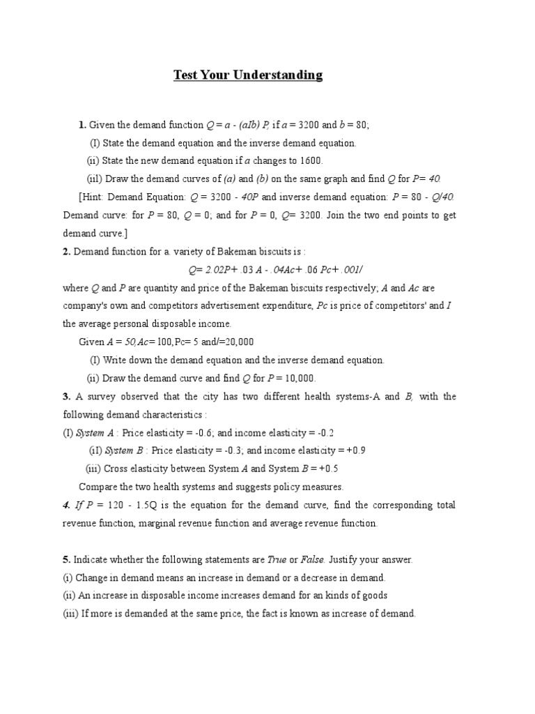 Practice Questions | PDF | Demand Curve | Demand