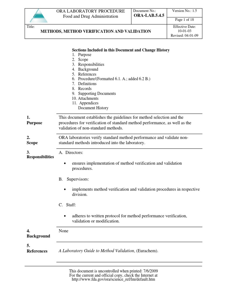 Method Verification and Validation | PDF | Detection Limit ... Method Verification and Validation | PDF | Detection Limit ...