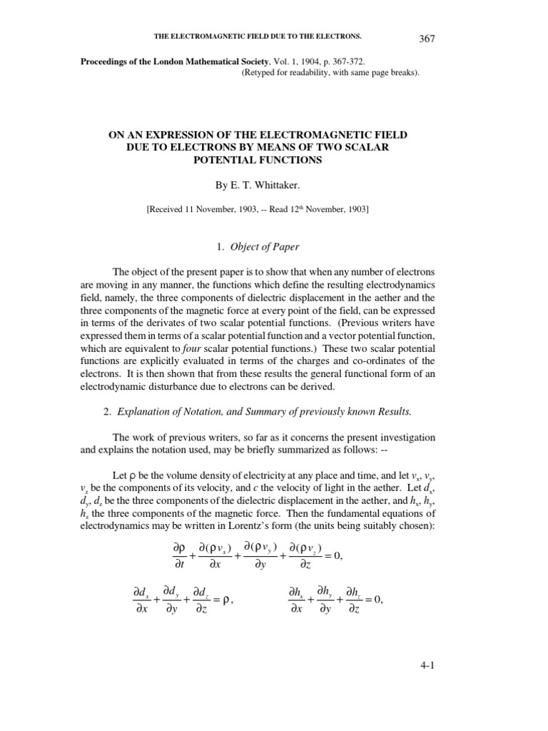 Whittaker E.T. - On An Expression of The Electromagnetic Field Due To ...