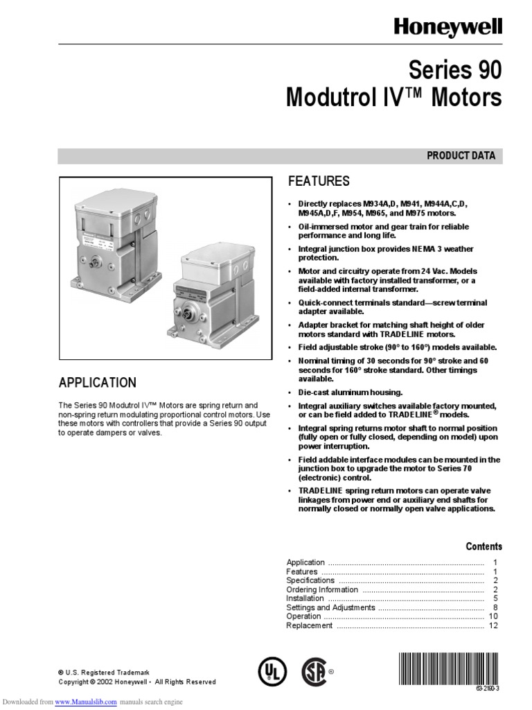Modutrol IV Motors Series 90 | PDF | Switch | Electrical Wiring