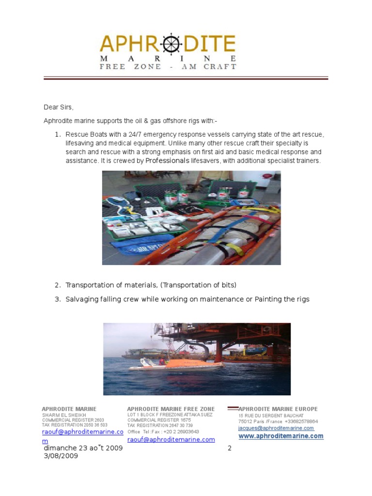 New Letter (Offshore Rigs Services) | PDF | Watercraft | Water Transport