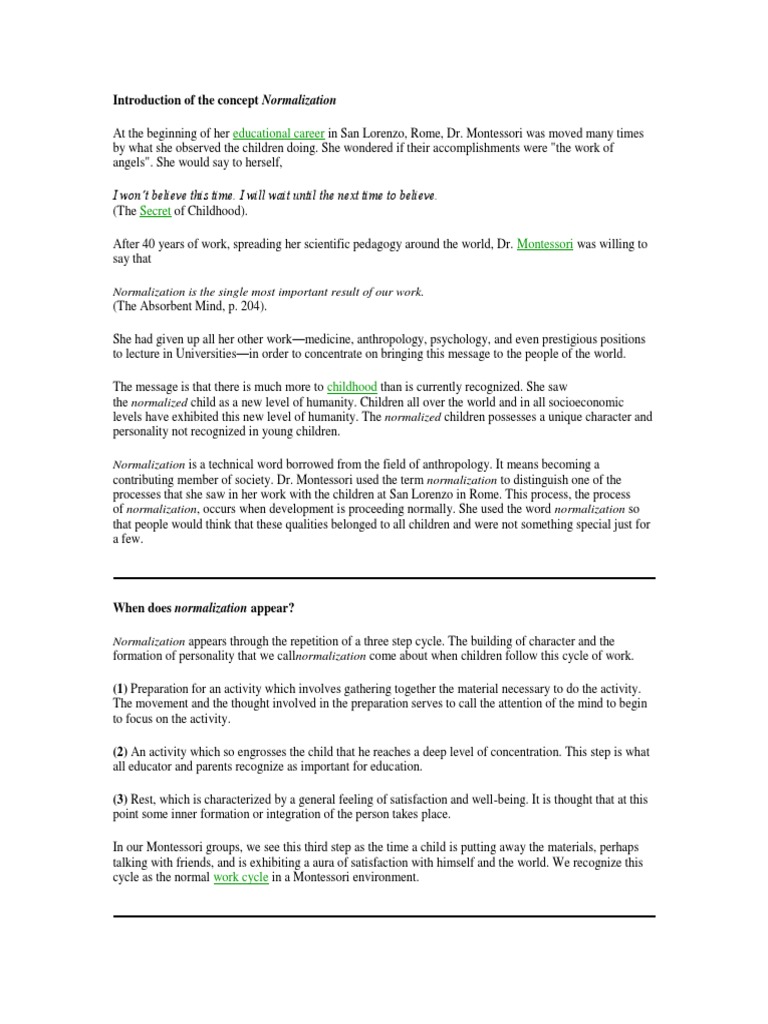 Normalization Concept of The Child | PDF | Mind | Metaphysics Of Mind