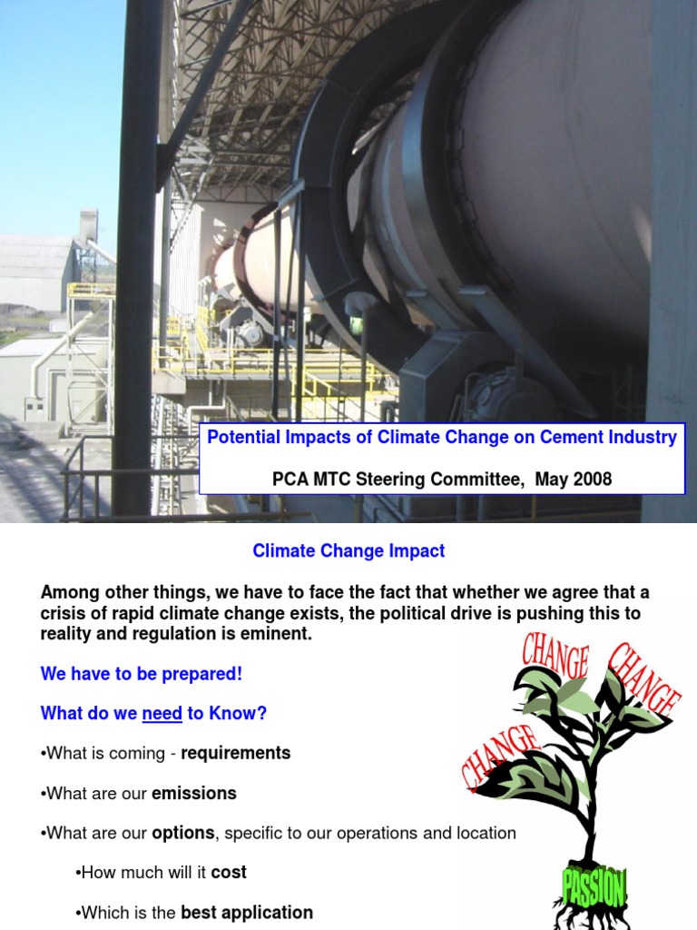 Potential Impacts of Climate Change On Cement Industry: PCA MTC ...