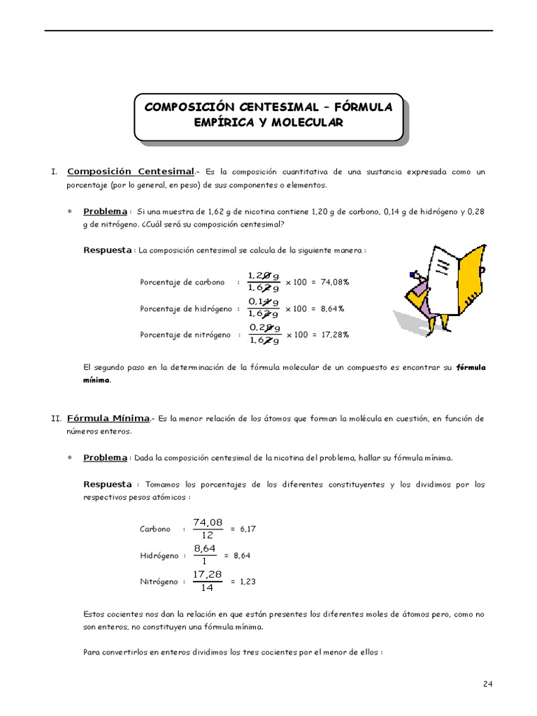 Composición Centesimal y Fórmulas Químicas | PDF | Átomos | Sustancias ...