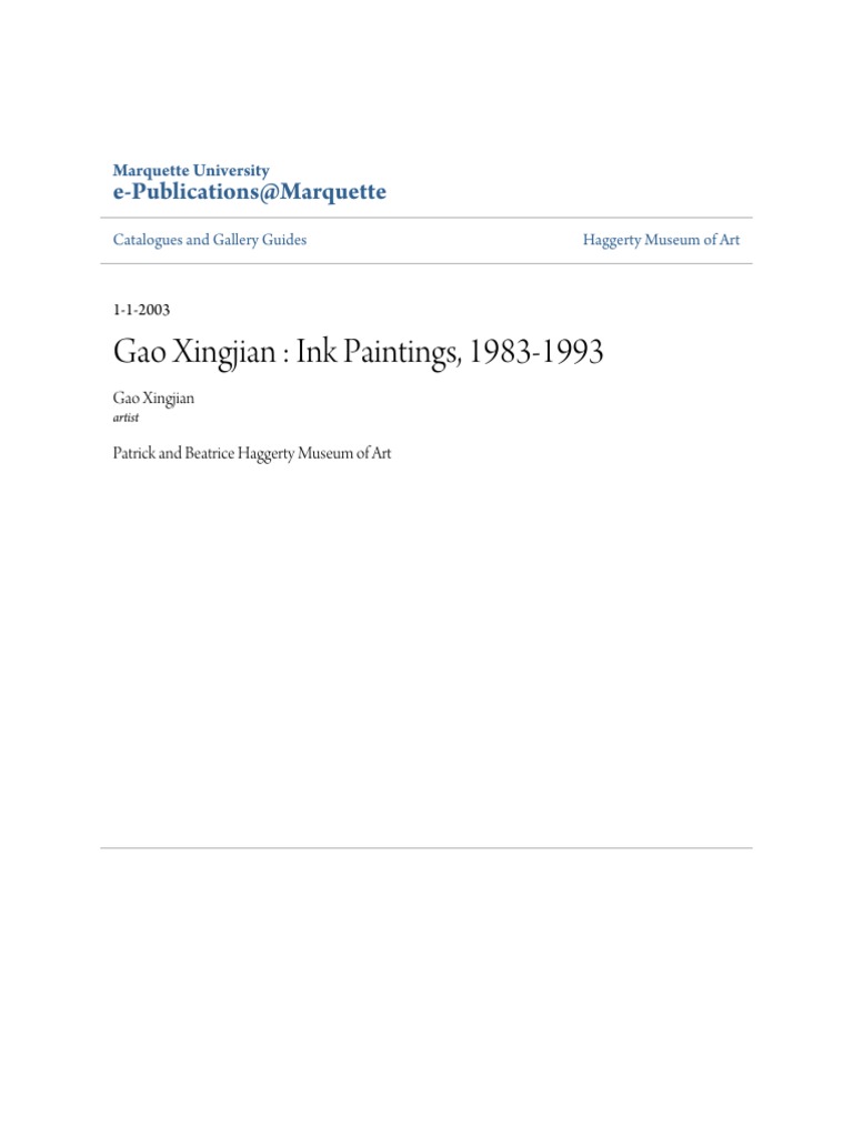 Ink Paintings by Gao Xingjian | PDF | Mao Zedong | Perspective (Graphical)