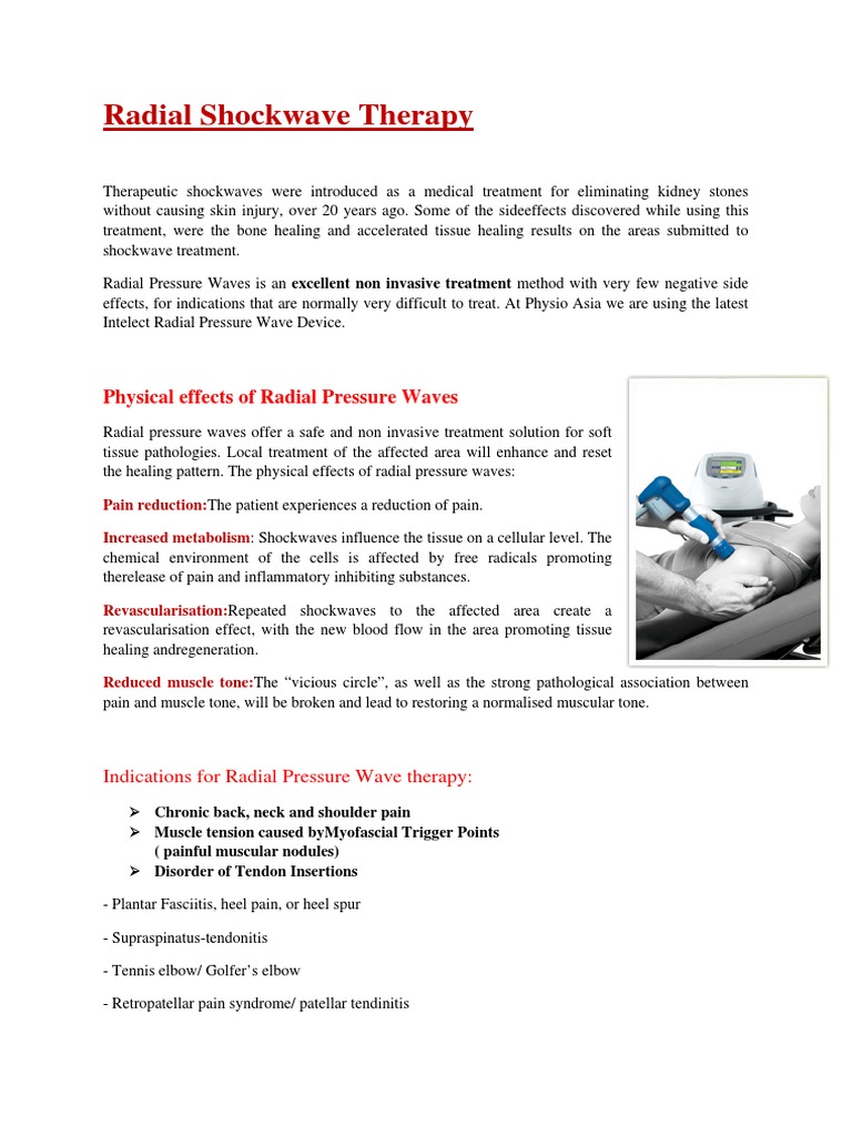 Radial Shockwave Therapy: Physical Effects of Radial Pressure Waves | PDF
