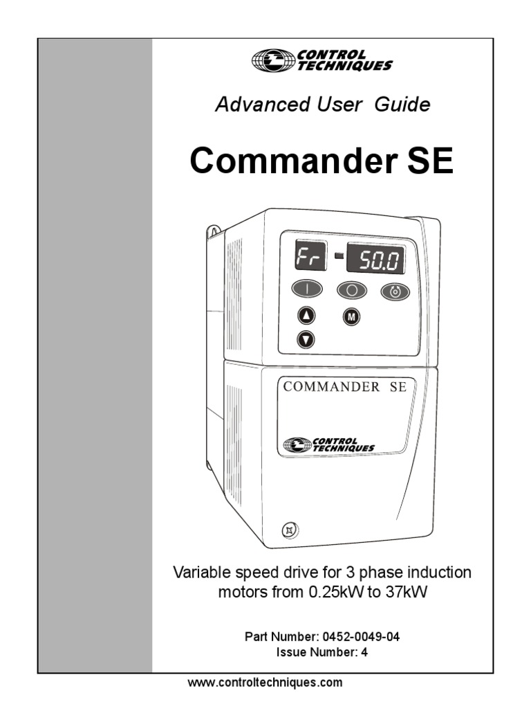 Commander SE Advanced User Guide | Parameter (Computer Programming) | Electronic Engineering