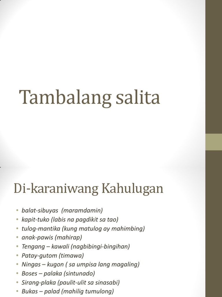 Tambalang Salita | PDF
