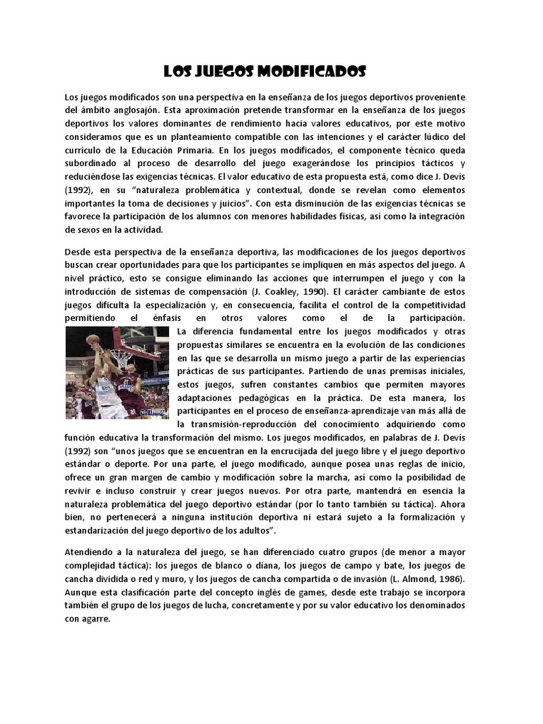 Juegos Modificado Fisica | PDF | Deportes | Cognición