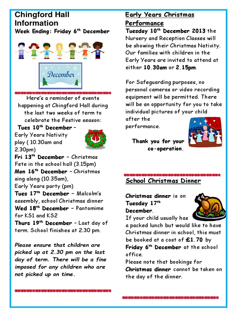 Chingford Hall Festive Events Schedule | PDF | Christmas | Leisure