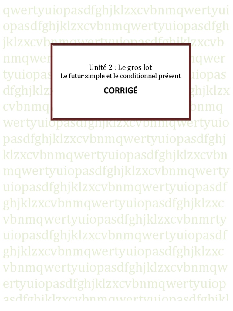 Unite 2 Cahier CORRIGE | Descargar gratis PDF | Verbe | Morphologie