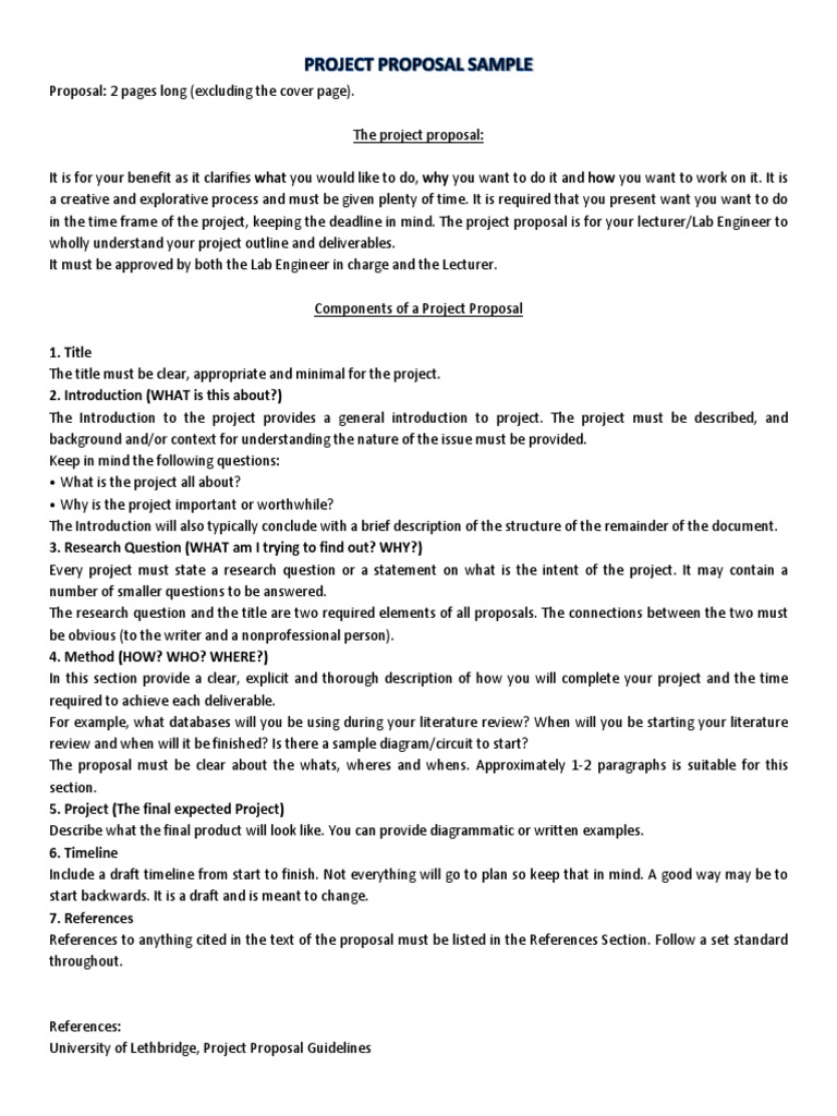 Project Proposal Sample | PDF | Computing And Information Technology ...