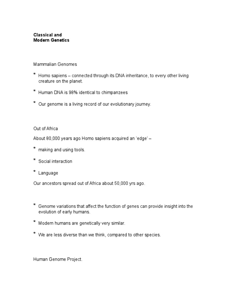 Introduction To Genetics | PDF | Genetics | Gene