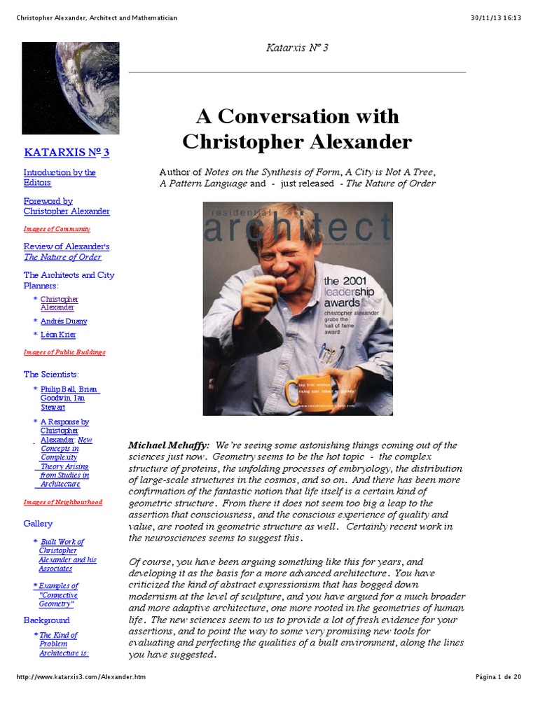 Christopher Alexander, Architect and Mathematician | Download Free PDF ...