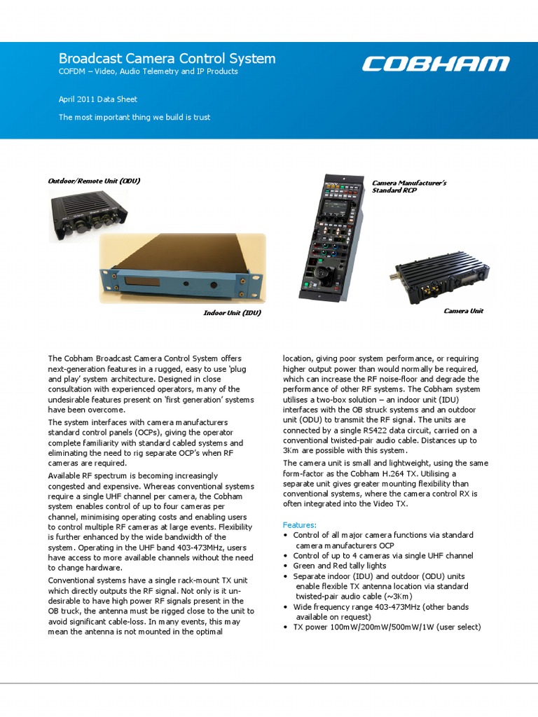 Camera Control System | PDF | Ultra High Frequency | Orthogonal ...