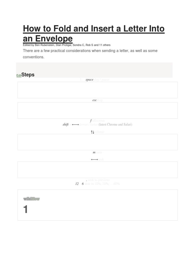 How To Fold and Insert A Letter Into An Envelope | PDF | Envelope ...