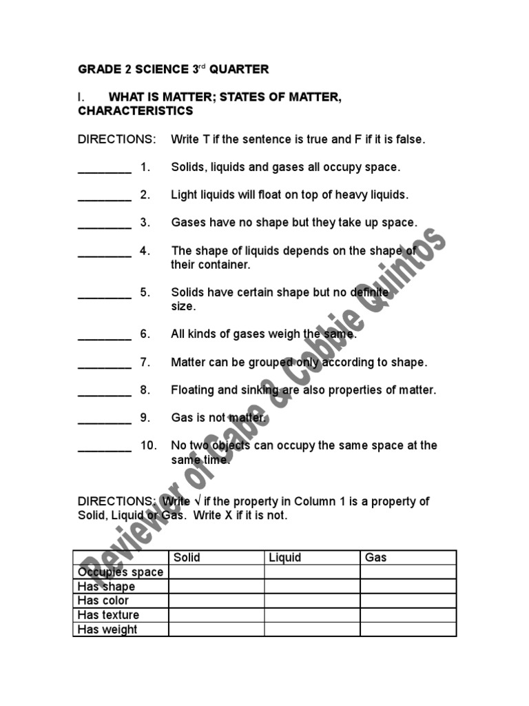 Grade 2 3rd Q Science | PDF | Sound | Gases