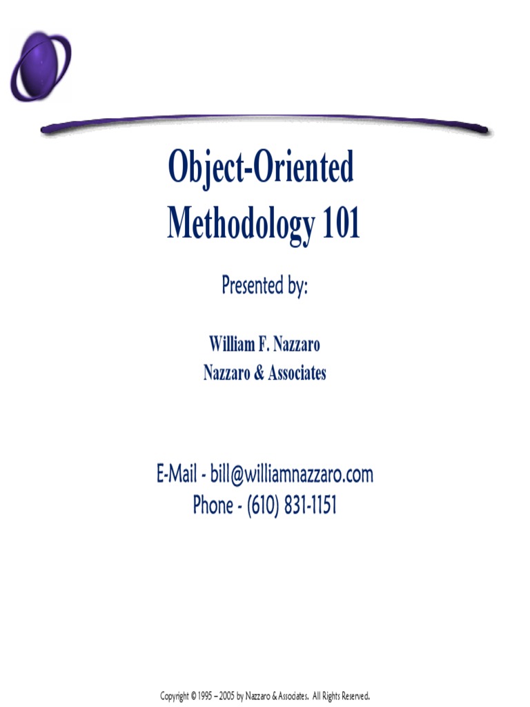 Object Oriented Methodology 101 Presented By Pdf Software