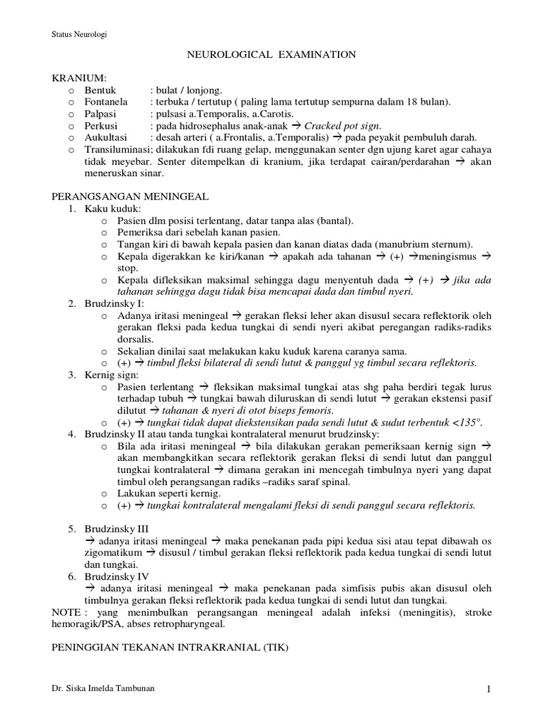 Status Neurologi | PDF