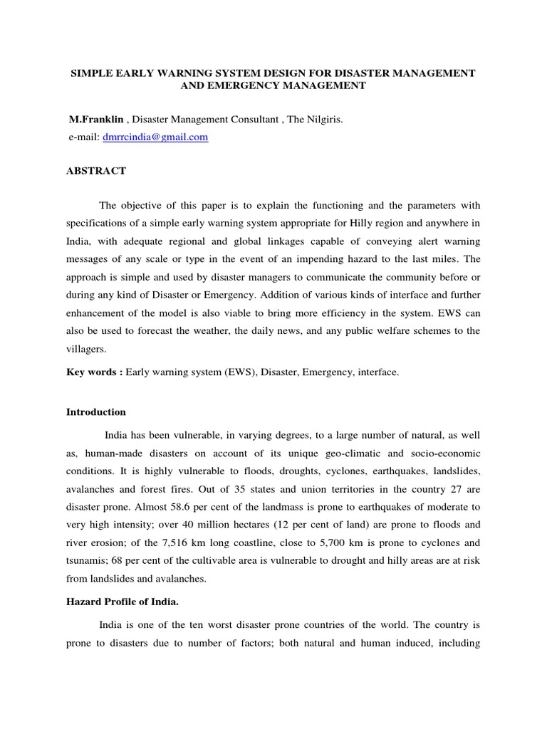 Early Warning System Concept | PDF | Emergency Management | Landslide