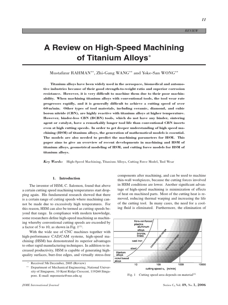 High-Speed Machining of Titanium Alloys | PDF | Sintering | Titanium