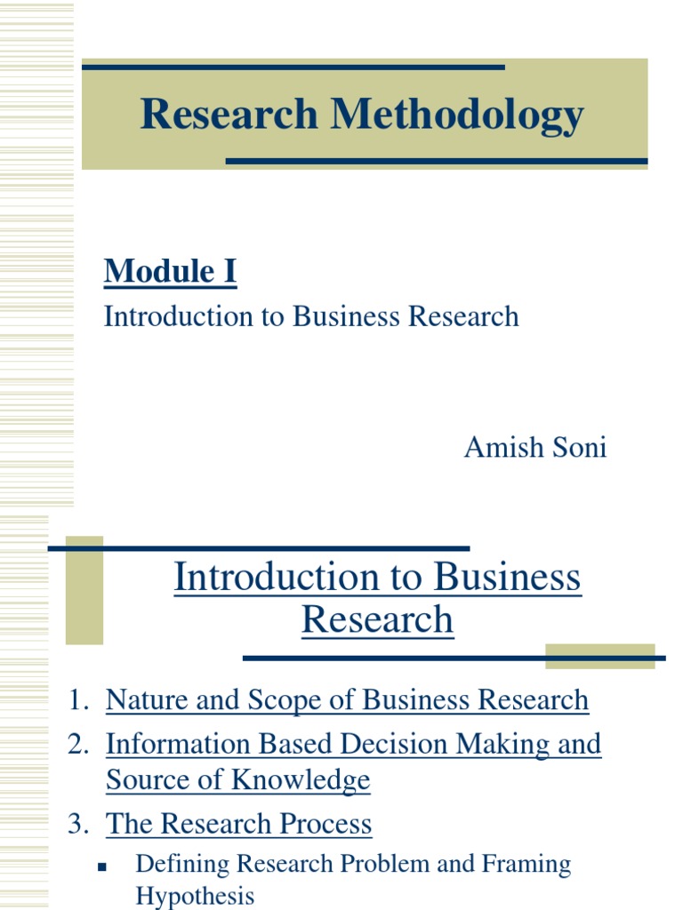 Research Methodology - Module I Mba 1st Year | PDF | Scientific Method ...