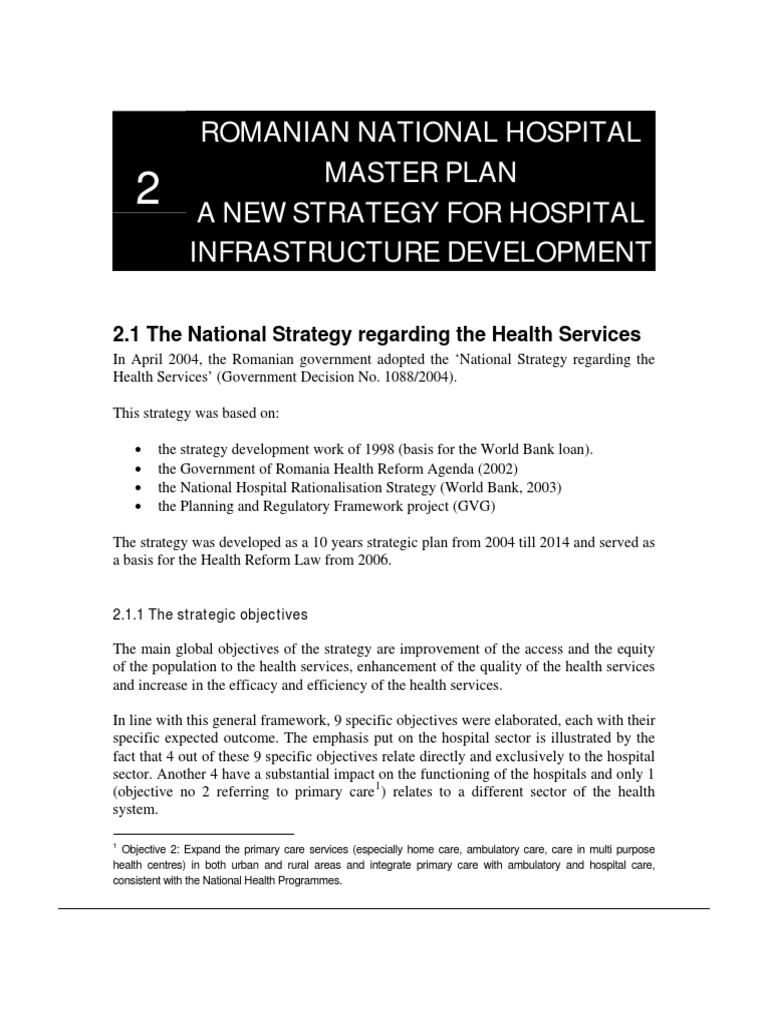 Romanian National Hospital Master Plan A New Strategy For Hospital ...