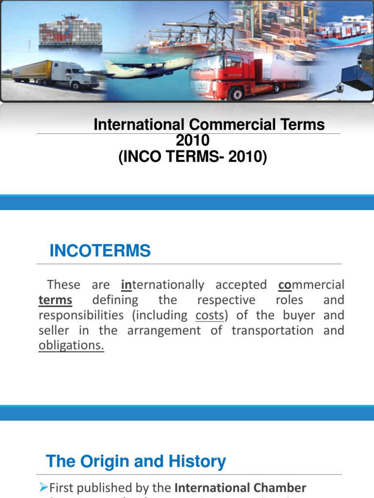 International Commercial Terms 2010 (INCO TERMS-2010) | PDF | Global ...