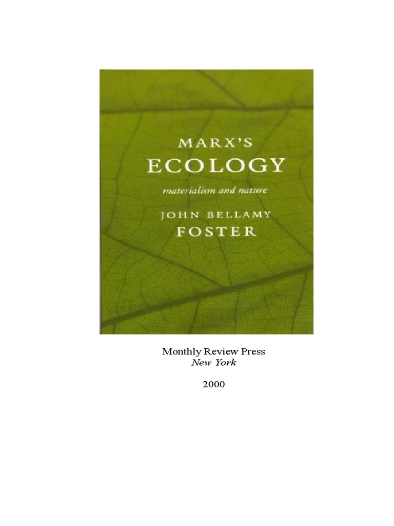 Marx and Ecology | PDF | Materialism | Noumenon